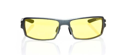Gunnar Optiks RPG-05401 RPG Full Rim Advanced Video Gaming Glasses with Quad-Core Hinge Design and Amber Lens Tint, Gunmetal Frame Finish