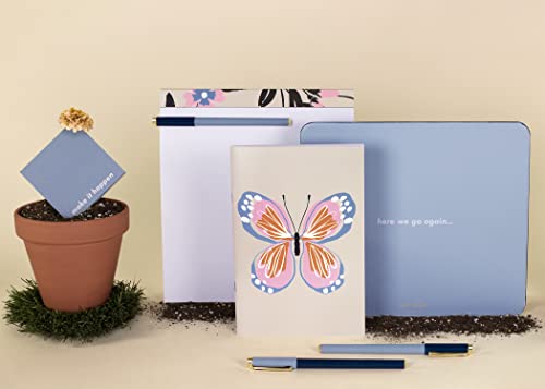 Kate Spade New York Blue Leatherette Mouse Pad, 9" x 8" Mouse Mat with Non-Slip Back, Cute Mouse Pad for Office Desk, Here We Go Again