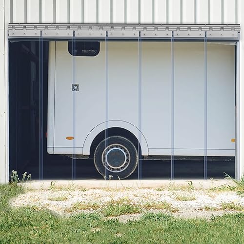 VEVOR Strip Curtain, 84" Height x 42" Width, 0.08" Thickness, 7PCS Clear PVC Strip Door Curtain, Freezer Curtain, Plastic Door Strips for Walk in Freezers, Coolers & Warehouse Doors, with 50% Overlap