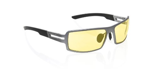 Gunnar Optiks RPG-05401 RPG Full Rim Advanced Video Gaming Glasses with Quad-Core Hinge Design and Amber Lens Tint, Gunmetal Frame Finish