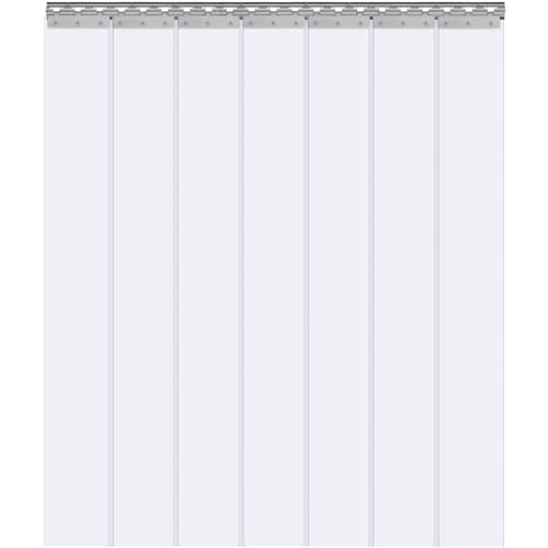 VEVOR Strip Curtain, 84" Height x 42" Width, 0.08" Thickness, 7PCS Clear PVC Strip Door Curtain, Freezer Curtain, Plastic Door Strips for Walk in Freezers, Coolers & Warehouse Doors, with 50% Overlap