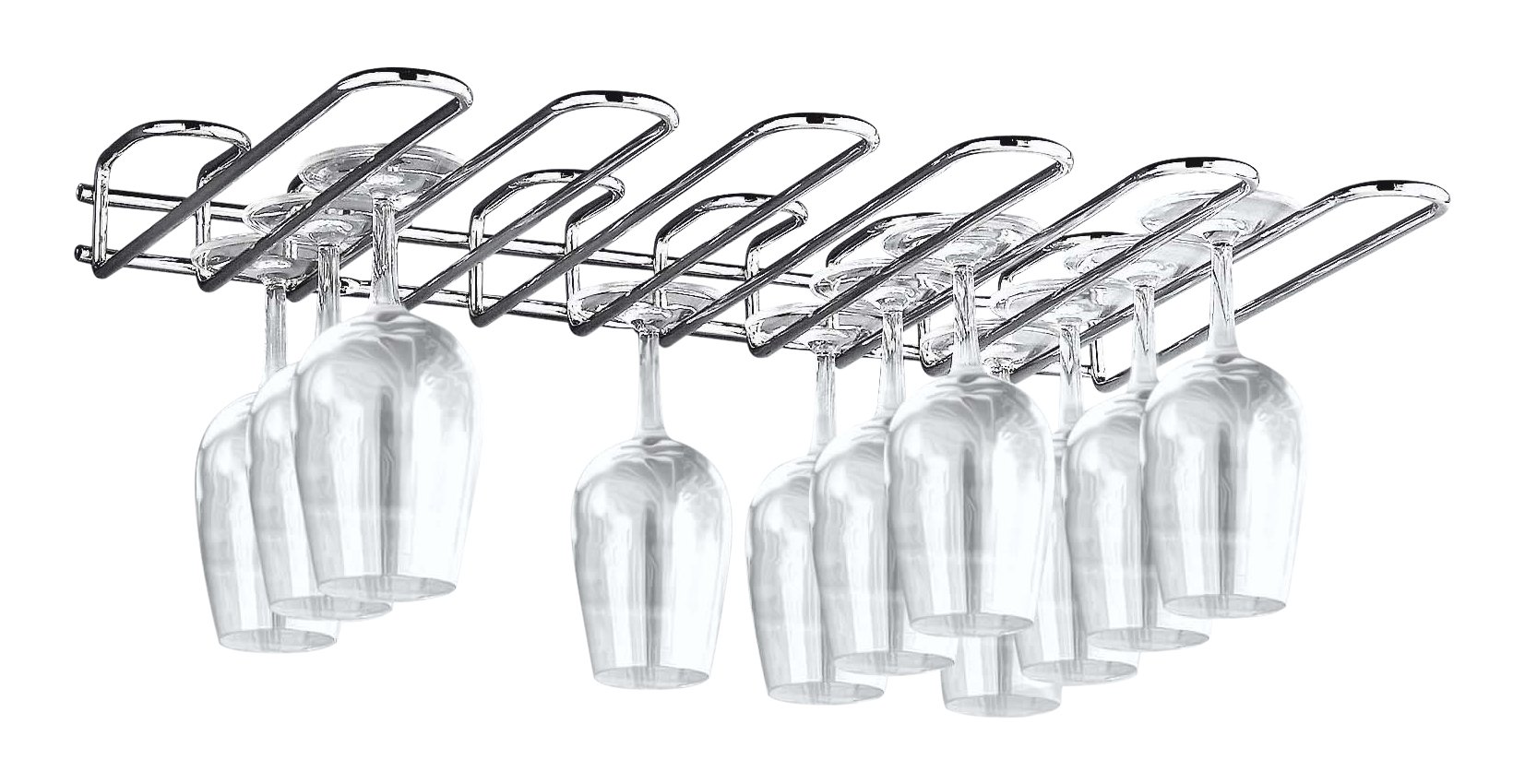Paderno World Cuisine Chromed Steel Wall Mounted Glass Rack