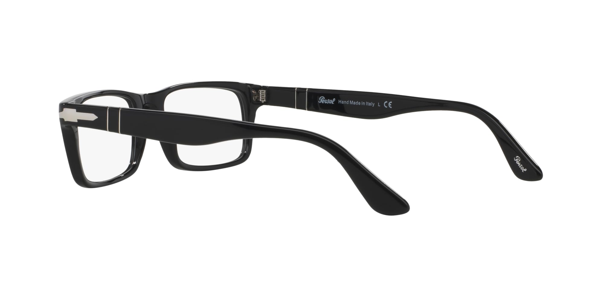 Persol PO3050V Rectangular Prescription Eyewear Frames, Black/Demo Lens, 55 mm