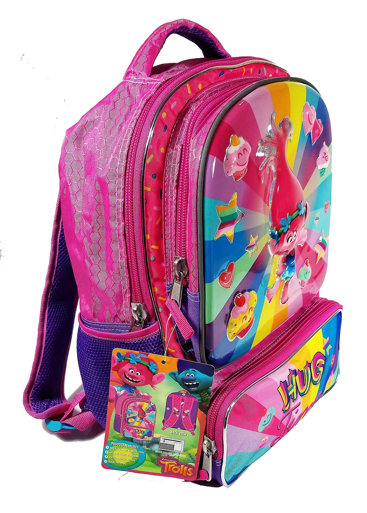 Trolls Large 16" BACKPACK - 3D Hard Shell Front