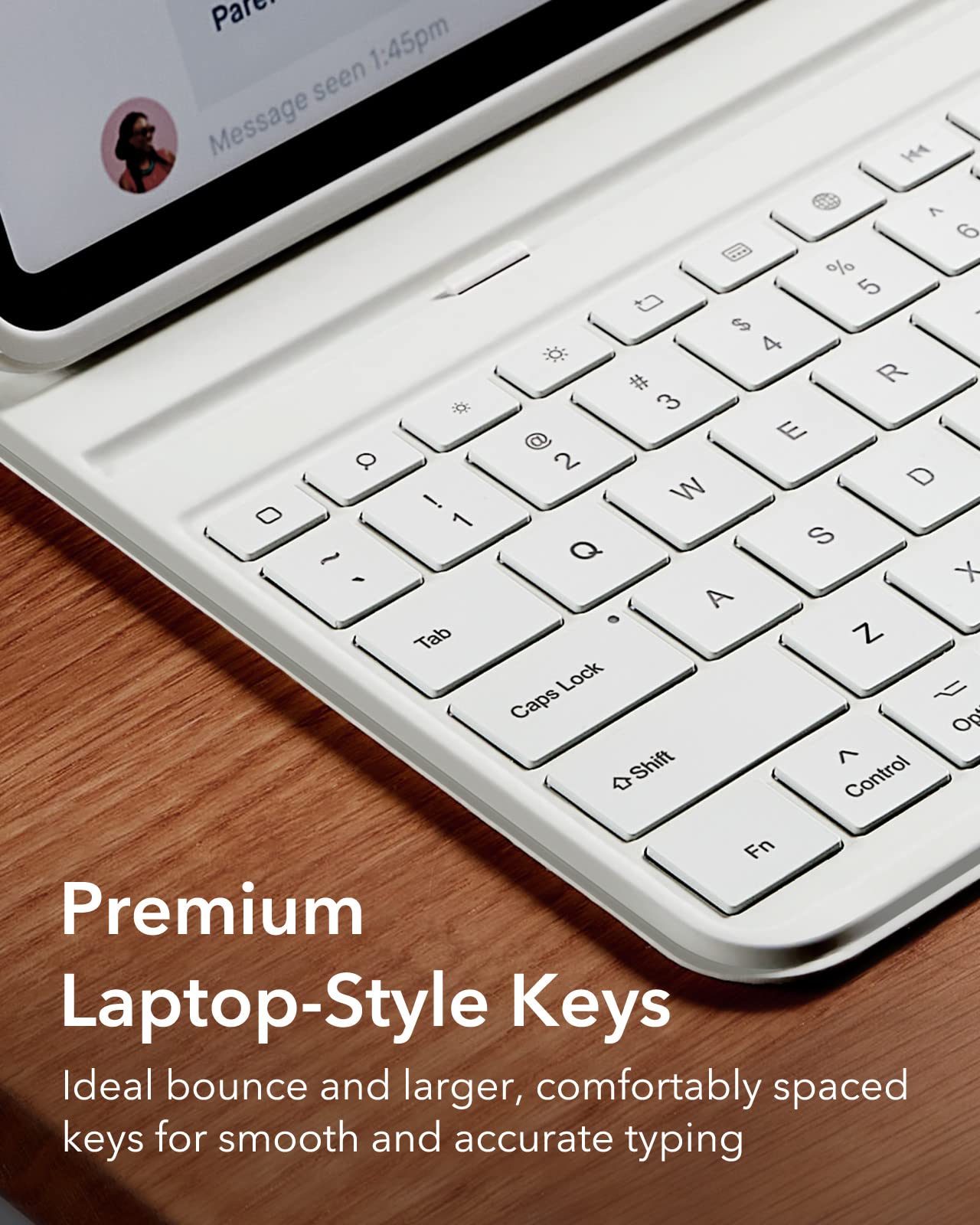ESR iPad Keyboard Case for iPad Pro 12.9 inch (3rd, 4th, 5th, 6th Generation),Magnetic Detachable 12.9 inch ipad Pro Case with Keyboard, Adjustable Portrait/Landscape Mode, Light and Portable, White