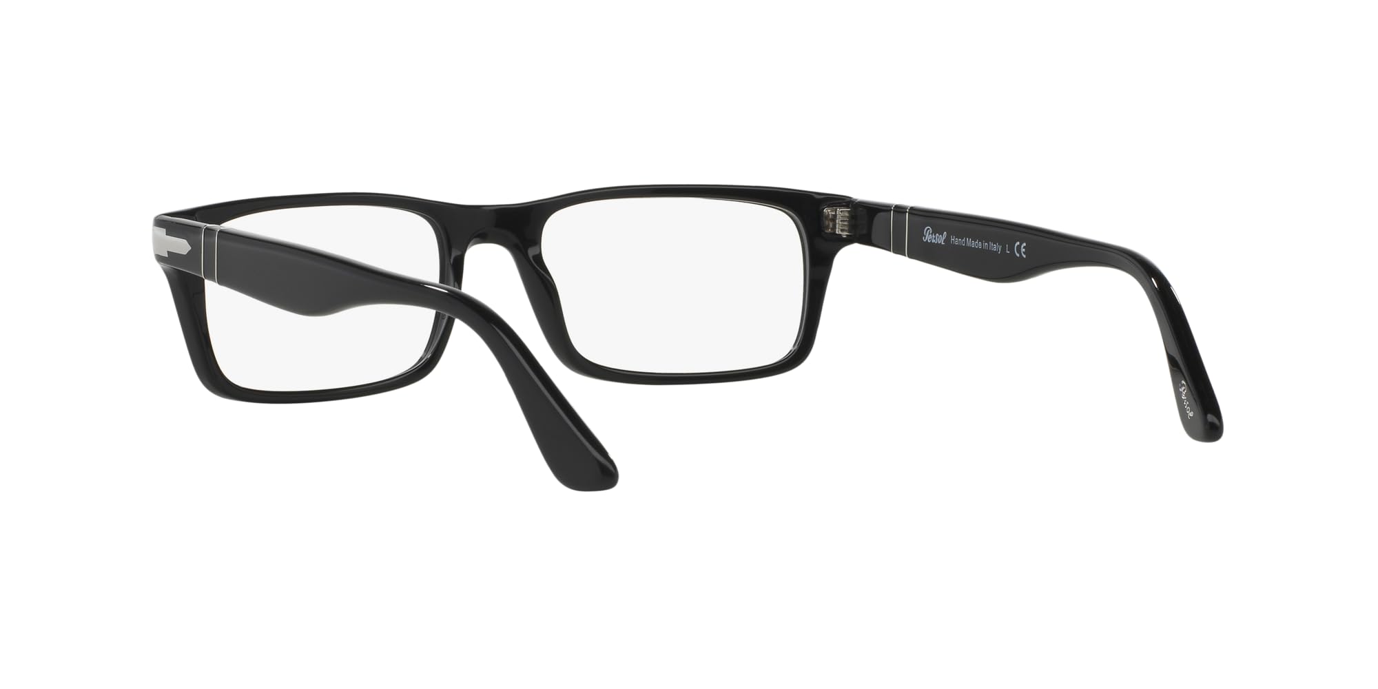 Persol PO3050V Rectangular Prescription Eyewear Frames, Black/Demo Lens, 55 mm