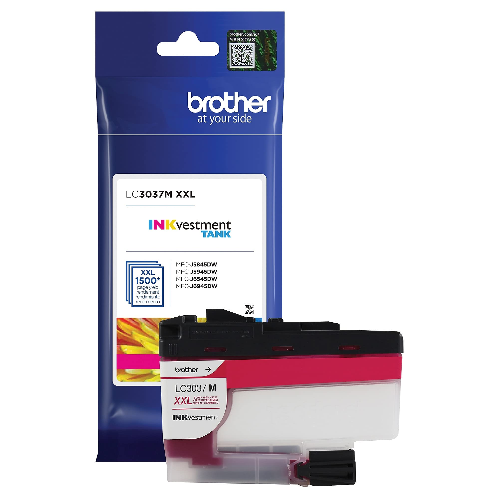 Brother Genuine LC3037M, Single Pack Super High-Yield Magenta INKvestment Tank Ink Cartridge, Page Yield Up to 1,500 Pages, LC3037, Amazon Dash Replenishment Cartridge