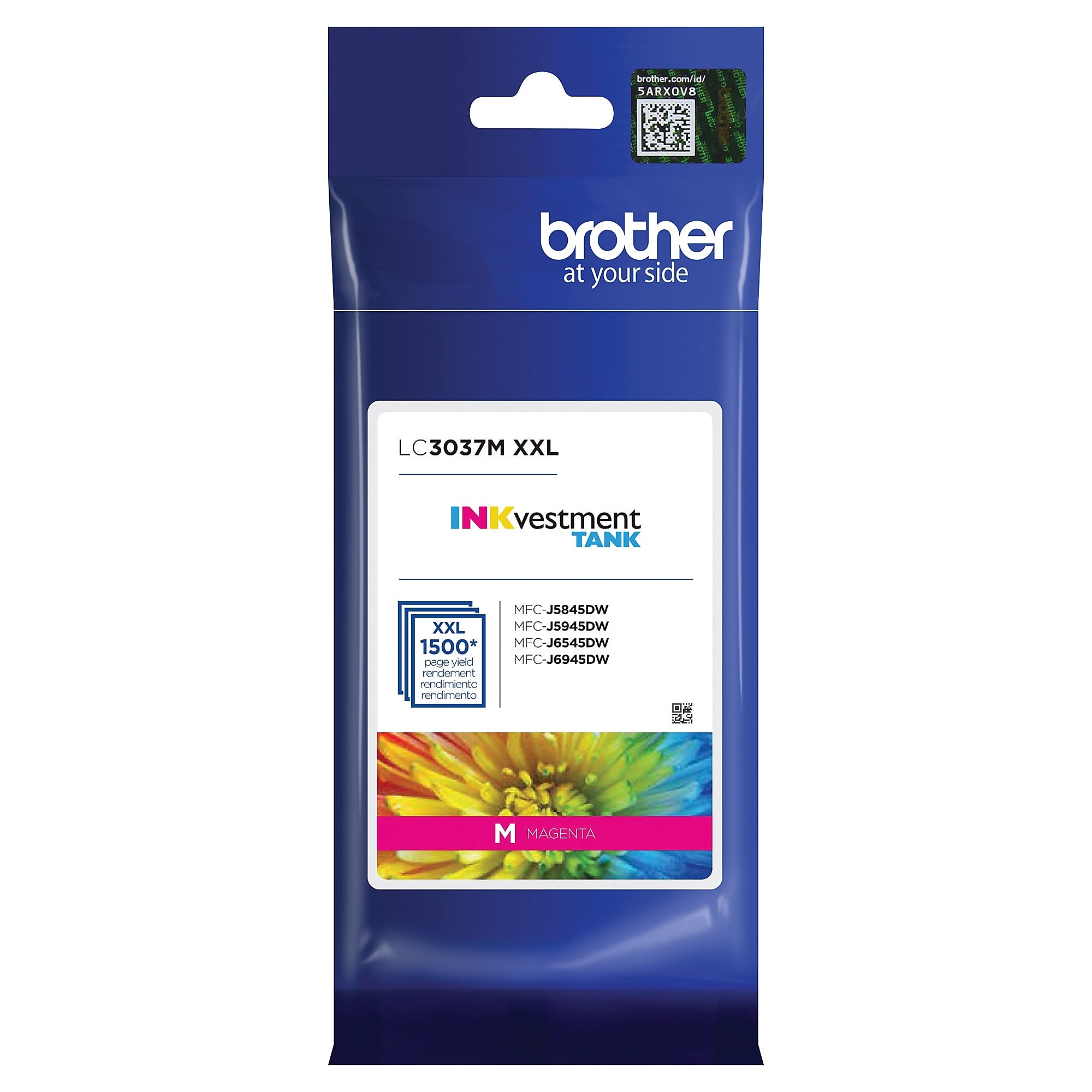 Brother Genuine LC3037M, Single Pack Super High-Yield Magenta INKvestment Tank Ink Cartridge, Page Yield Up to 1,500 Pages, LC3037, Amazon Dash Replenishment Cartridge