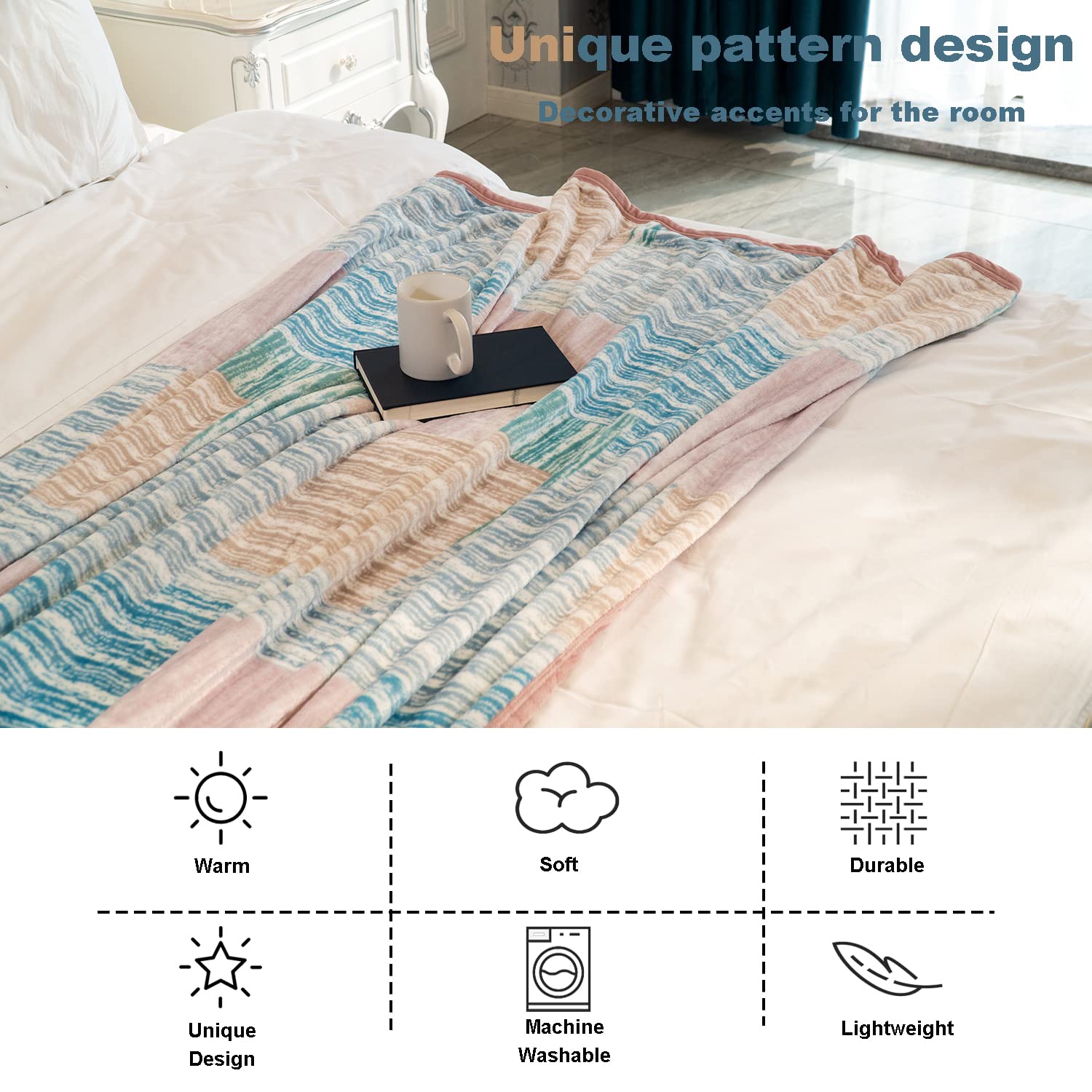 Fleece Blanket,Flannel Throw Blanket for Couch Lightweight Soft and Warm Comfy (60×80 inches) Easy to Carry for Bed, Sofa,All Seasons Suitable