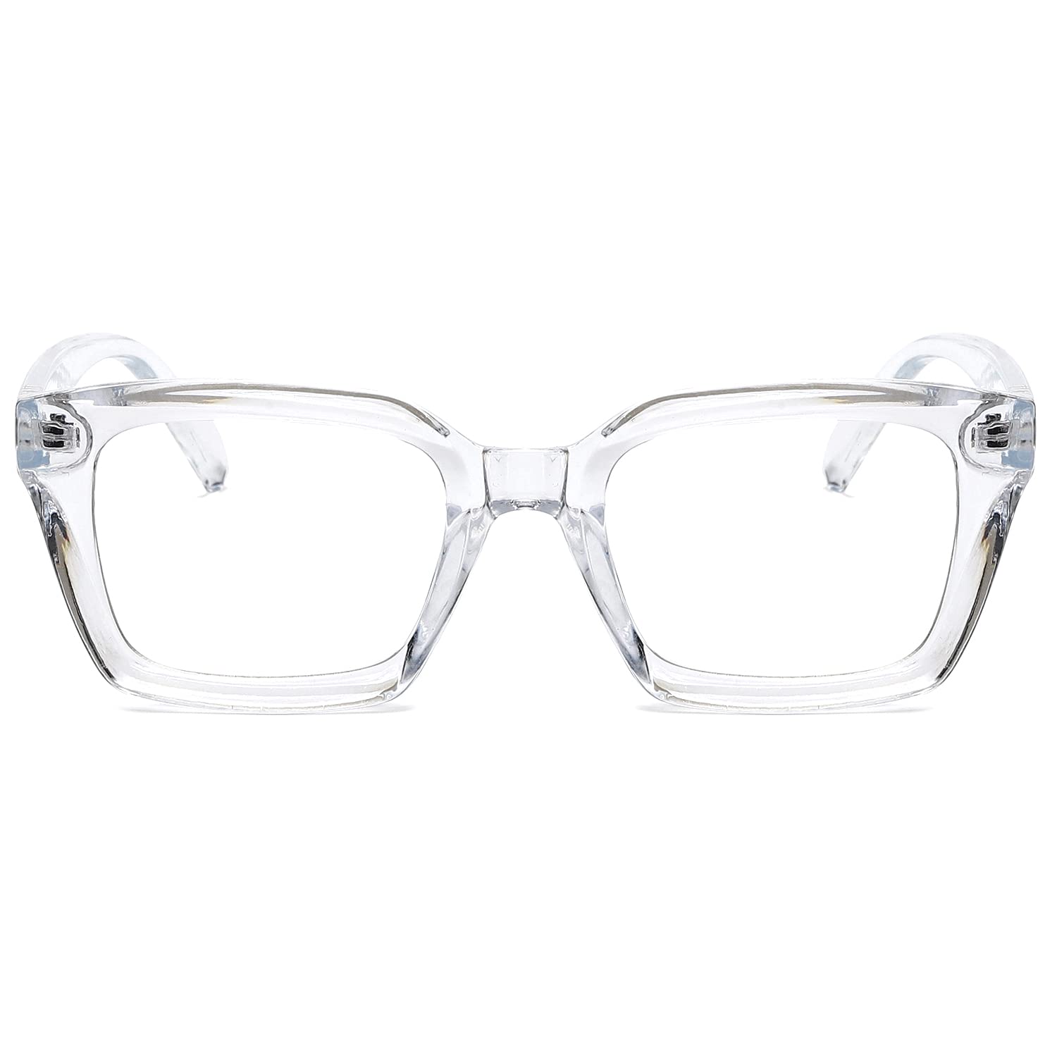 EYLRIM Classic Thick Square Frame Clear Lens Glasses for Women Men Non Prescription Eyeglasses(A2 Transparent)