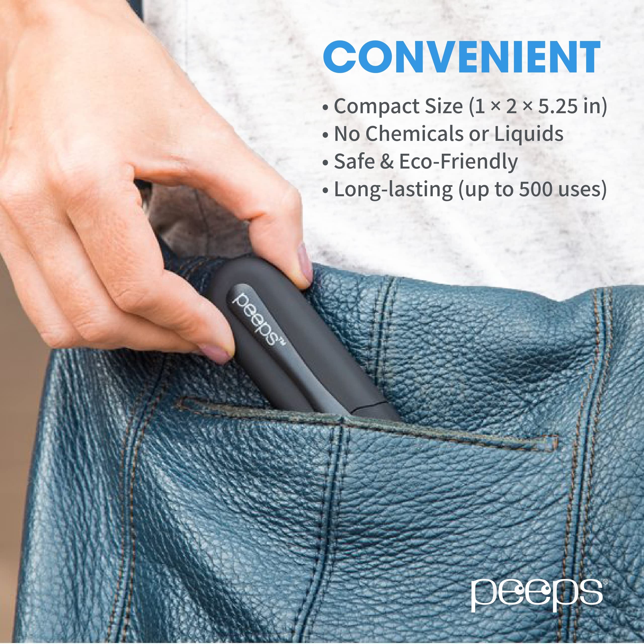 CarbonKlean Peeps Eyeglass Lens Cleaner - Efficient and Durable Carbon Microfiber Technology - Exclusively Used by NASA - 500 Uses (Electroplated Silver)