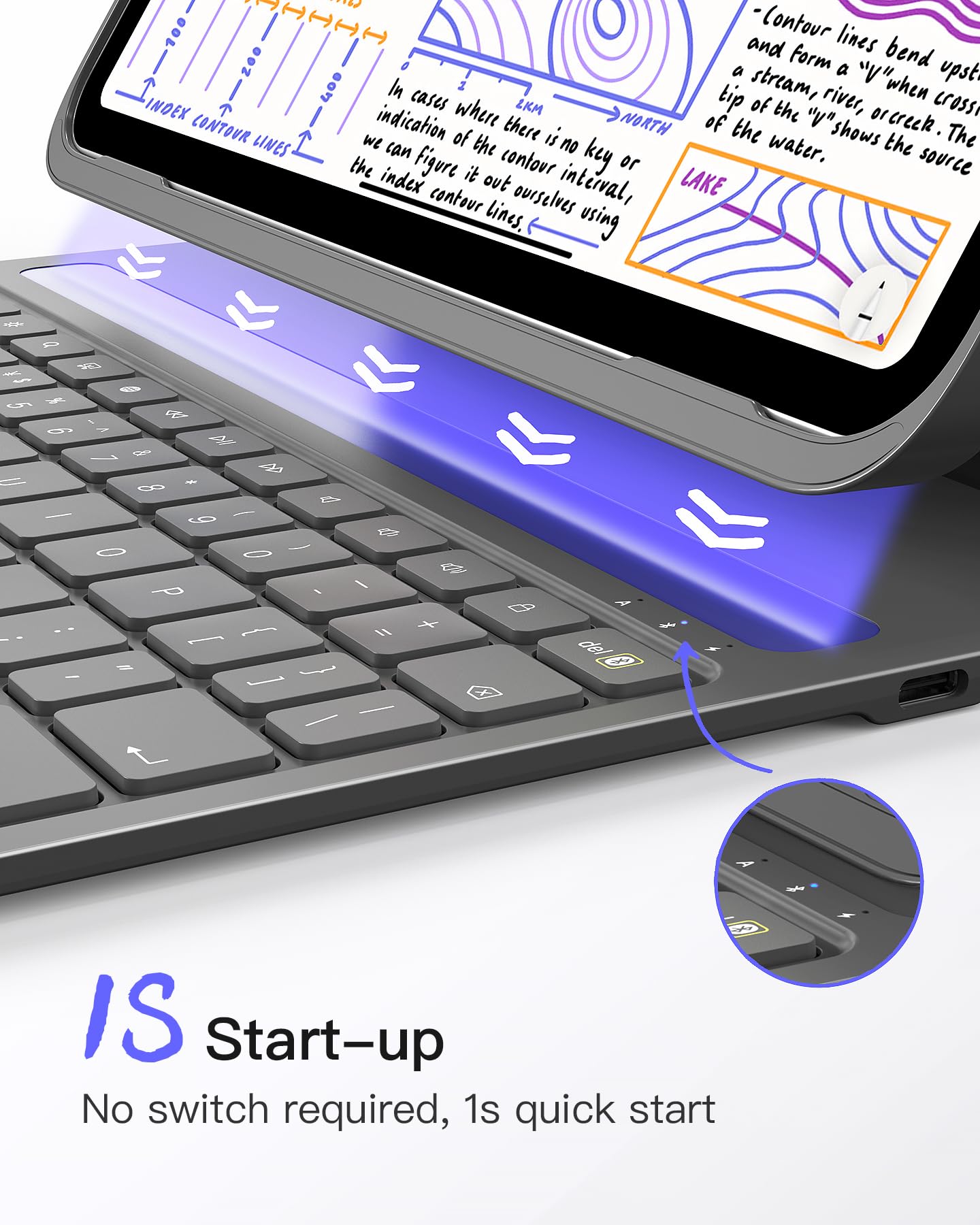 Inateck for iPad 10th Gen Case with Keyboard, Ultralight iPad Keyboard Case for iPad 10 Gen 2022,iPad Air 6 2024 11",iPad Air 5/4(2022/2020) 10.9",iPad Pro 11 4/3/2/1,with Pencil Holder,BK2007 Gray