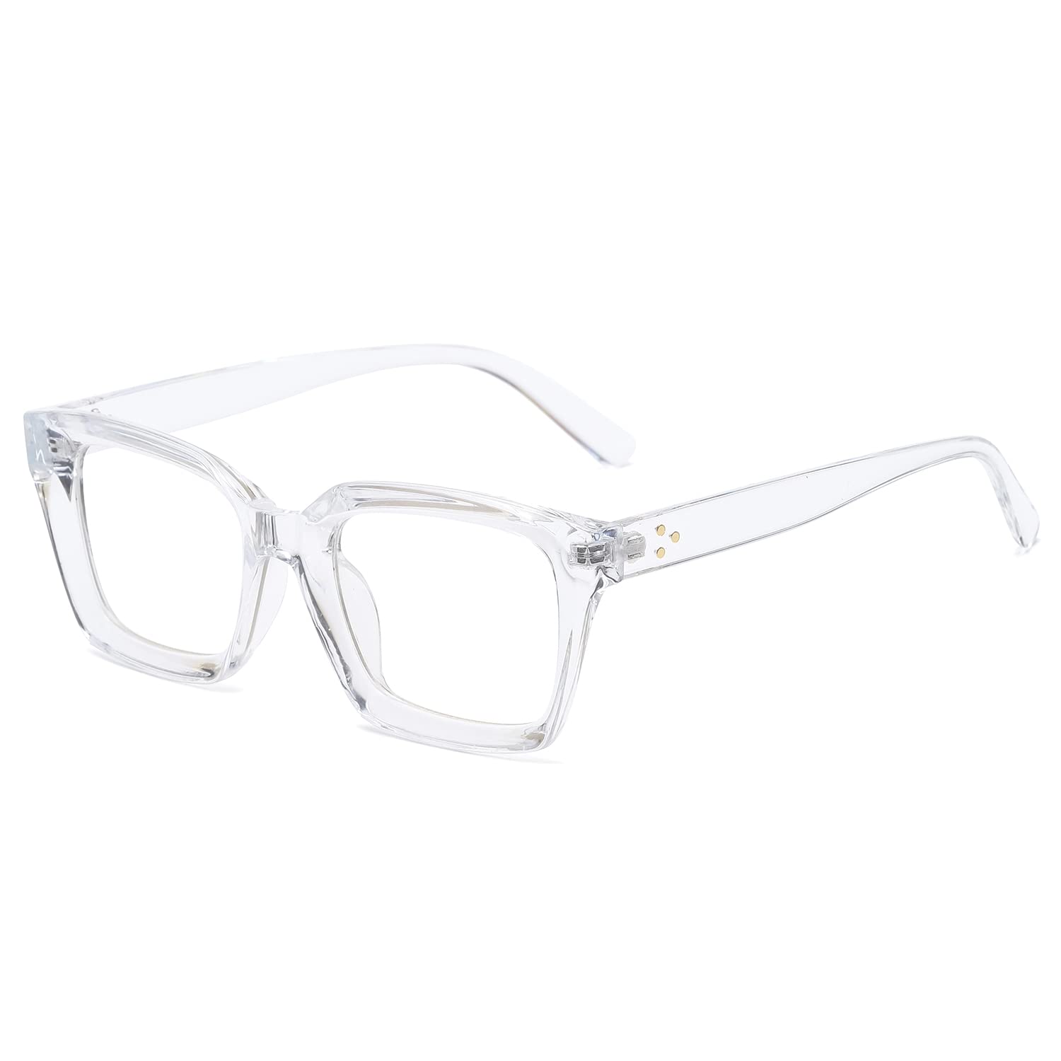 EYLRIM Classic Thick Square Frame Clear Lens Glasses for Women Men Non Prescription Eyeglasses(A2 Transparent)