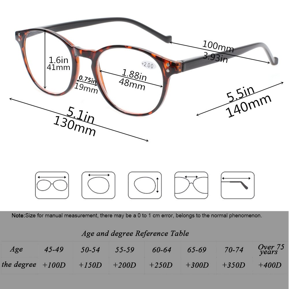 NORPERWIS 5 Pairs Reading Glasses - Standard Fit Spring Hinge Readers Glasses for Men and Women (5 Pack Mix Color, 1.00)