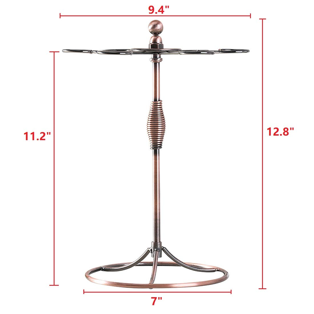 GeLive Bronze Wine Glass Holder Stand, Antiqued Countertop Freestanding Stemware Drying Rack, Artistic Tabletop Glass Display Hanger With 6 Hooks for Home and Bar Storage