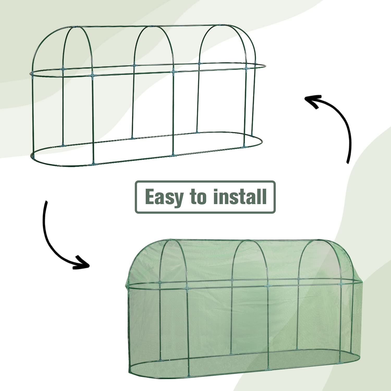 BPS 10'x3.3'x5' Crop Cage Plant Protection Netting Tent with Zipper for Vegetables Fruits and Plant, Suitable for Garden Yard and Lawn