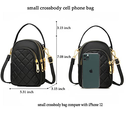 Small Crossbody bags Cell Phone Wallet Purses Travel Pouch Mini Shoulder Bag for Women Girl, Black