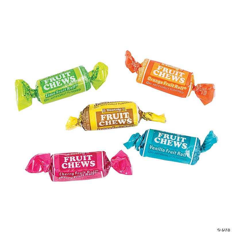 Tootsie Roll Chewy Fruit Rolls, 1.5 lb Individually Wrapped Nostalgic Retro Bulk Taffy Candy + Bonus Mystery Candy (Variety Mix)