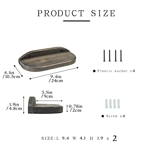 Freezing point Small Floating Shelves for Wall Set of 2 Semicircle Wood Trapezoid 10×4Inch Mini Wall Shelf Decor Plant Display Mounted Kitchen Bathroom Bedroom Corner Decorative Storage Tiny Stand