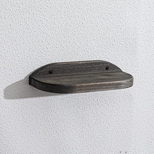 Freezing point Small Floating Shelves for Wall Set of 2 Semicircle Wood Trapezoid 10×4Inch Mini Wall Shelf Decor Plant Display Mounted Kitchen Bathroom Bedroom Corner Decorative Storage Tiny Stand