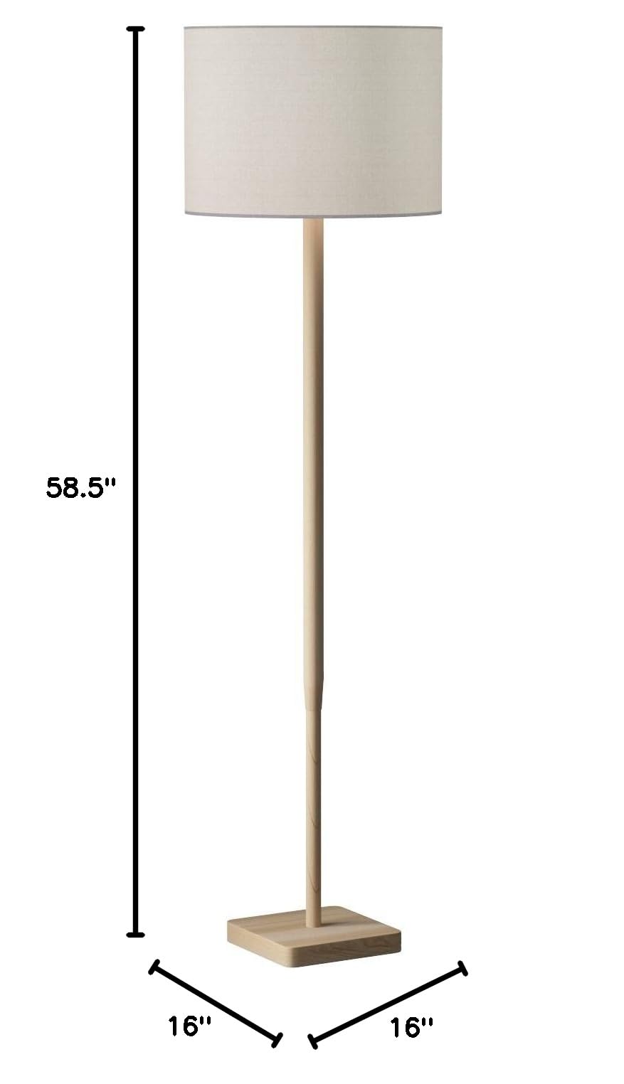 Adesso Home 4093-12 Transitional One Light Floor Lamp from Ellis Collection in Bronze/Dark Finish, Natural