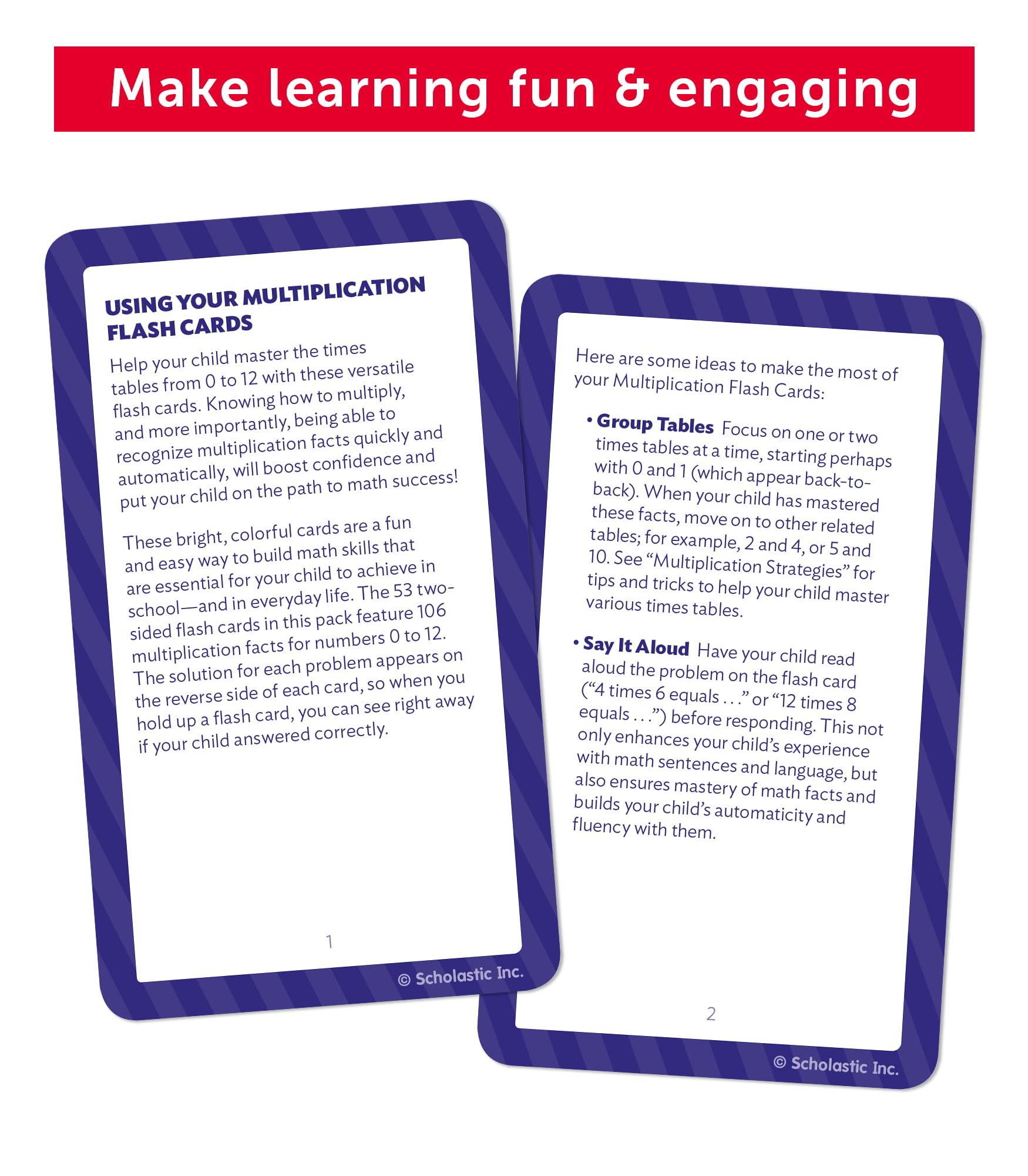 Flash Cards: Multiplication 0 - 12