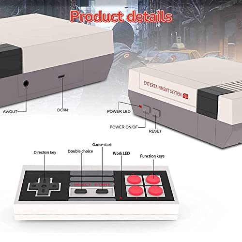 Retro Game Console, Mini Classic Game System with 2 Classic Wireless Controllers and Built-in 620 Games, RCA Output and HDMI HD Output Plug & Play Childhood Mini Classic Console, Birthday Gifts.