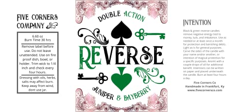 Jinx Reversal Candle by Five Corners Co - 2x4 Double Action to Banish Debt and Attract Prosperity - Candle Magic for Spells, Conjure and Witchcraft - Black Green Scented Pillar Candle