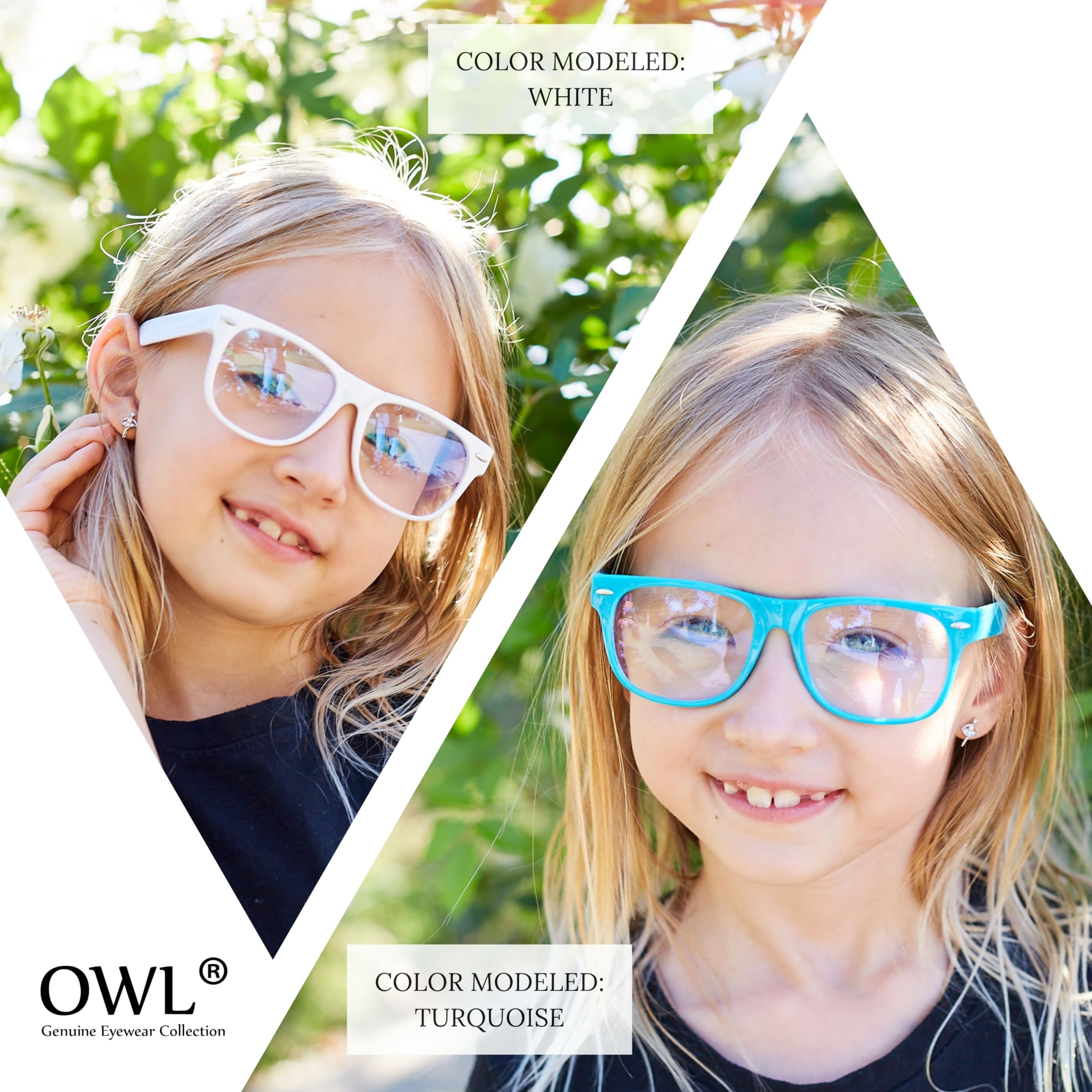 Floral Turquoise Anti UV Blue Light Computer Screen Blocking Glasses Boys Girls