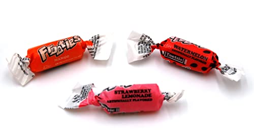 Tootsie Roll Frooties 3 Flavor Combo Summer Mix -1.75 LB Assortment of Mango-Watermelon-Strawberry Lemonade- Bulk Taffy Individually Wrapped Variety Pack - Packaged in a Secure Heat Sealed Bag - Snack Hotline