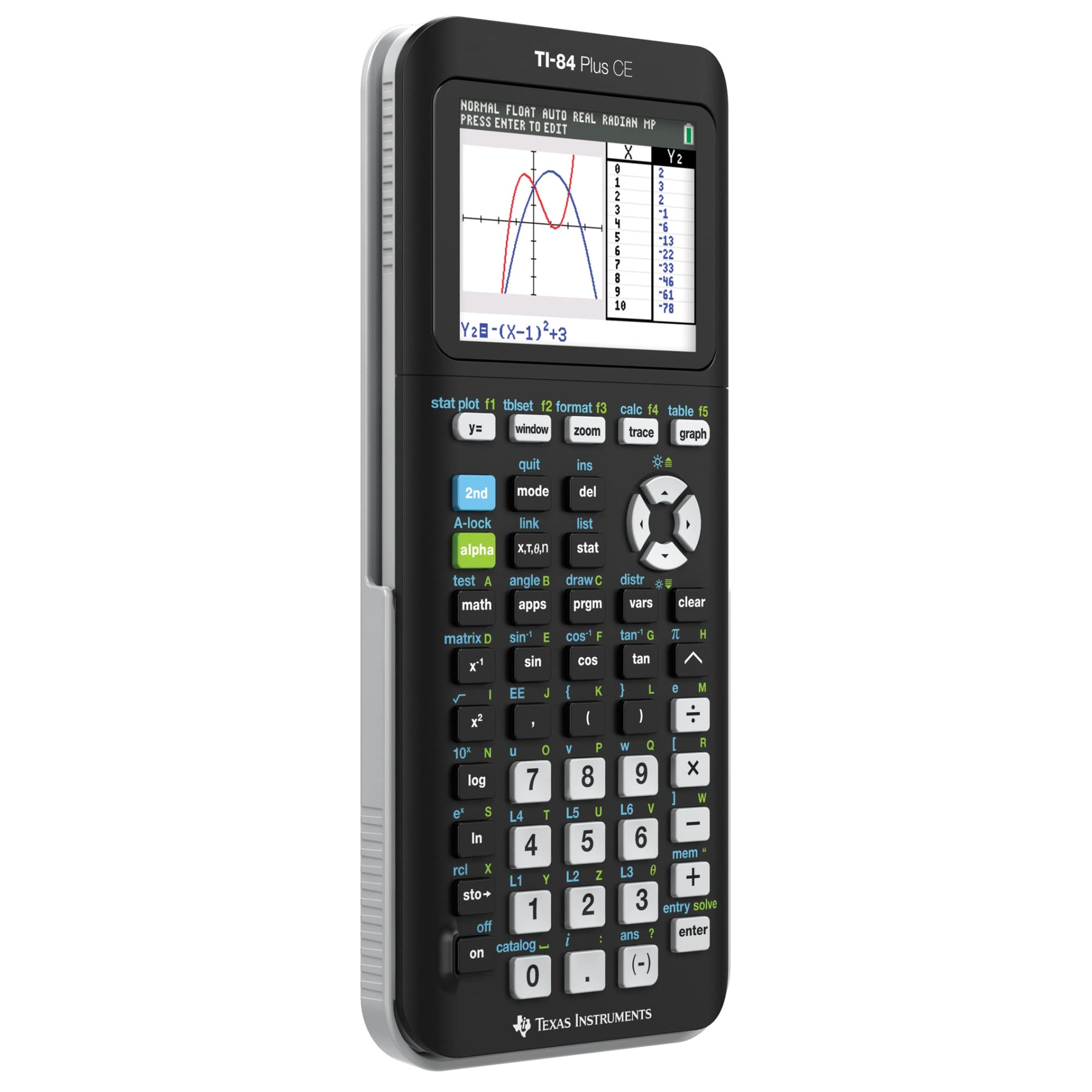 Texas Instruments® TI-84 Plus CE Color Graphing Calculator, Black/White