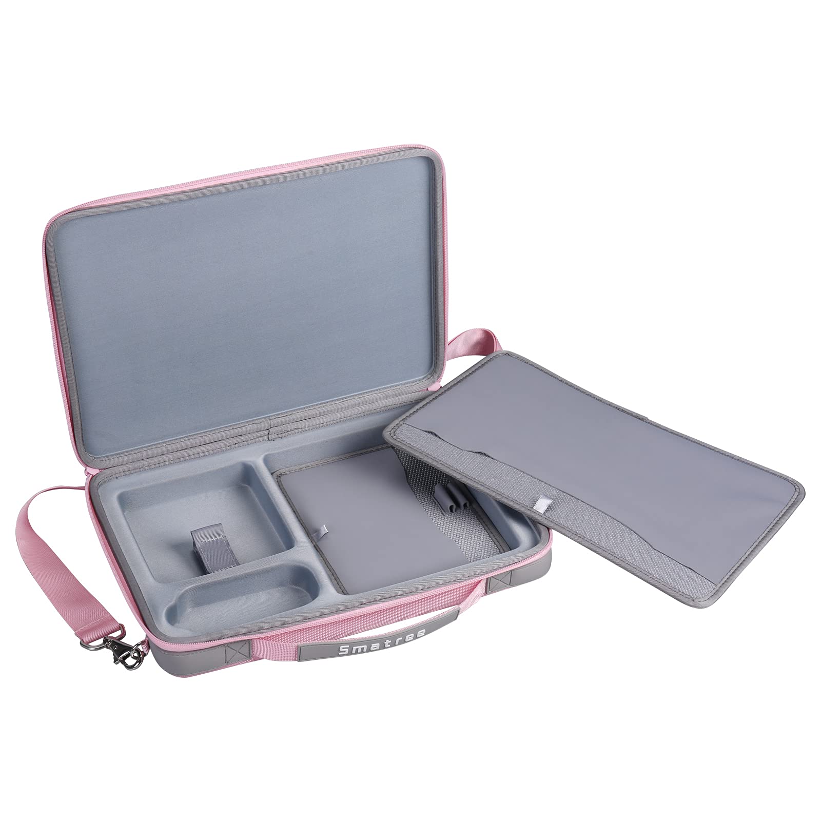 Smatree Hard Shell Carrying Case Compatible for 14 inch MacBook Pro 2024/2023 A2918/A2992/A2779,13 inch MacBook Air 2024/2022 A3313/A2681,13 inch iPad Pro M4 2024, Laptop and Tablet Shoulder Bag(Pink)