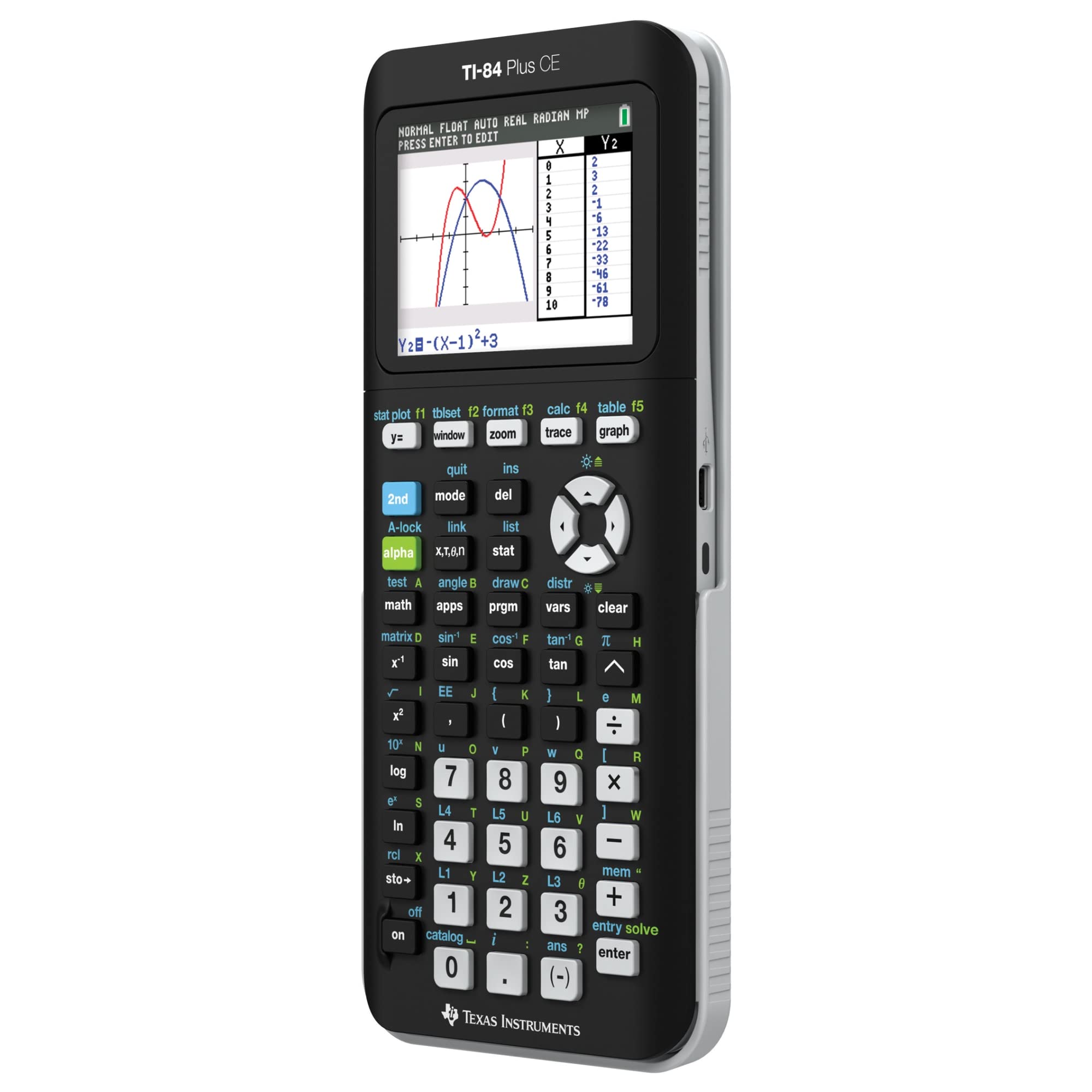 Texas Instruments® TI-84 Plus CE Color Graphing Calculator, Black/White