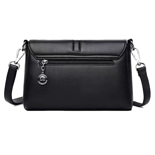 Small Shoulder Bag with 2 Removable Straps Leather Crossbody Clutch Purse Tote Handbag for Women Brown