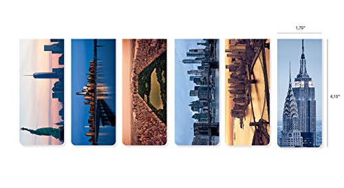 Psaris Productions Set of 6 Large New York Magnetic Bookmarks with "Soft Touch" Silky Smooth Coating #2. Made in USA