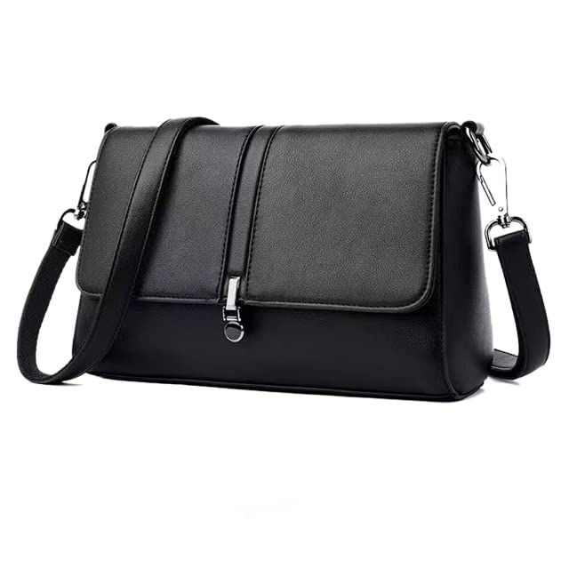 Small Shoulder Bag with 2 Removable Straps Leather Crossbody Clutch Purse Tote Handbag for Women Brown