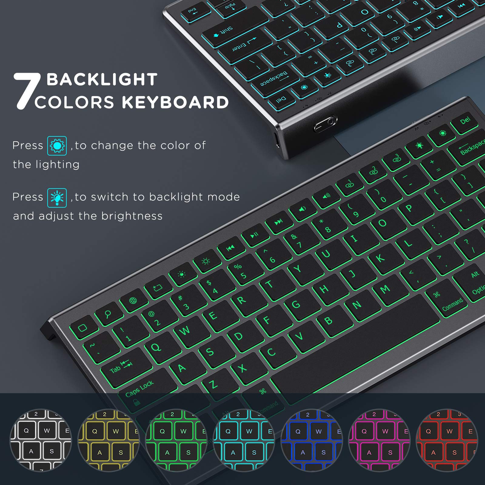 Keyboard and Mouse for iPad, iPhone, Wireless Bluetooth Backlit Keyboard and Mice for iPad 10.2 2019, 2020, iPad Air 4, iPad Pro 11, 12.9 in, iPhone 8, iPhone 11, ect, Space Gray