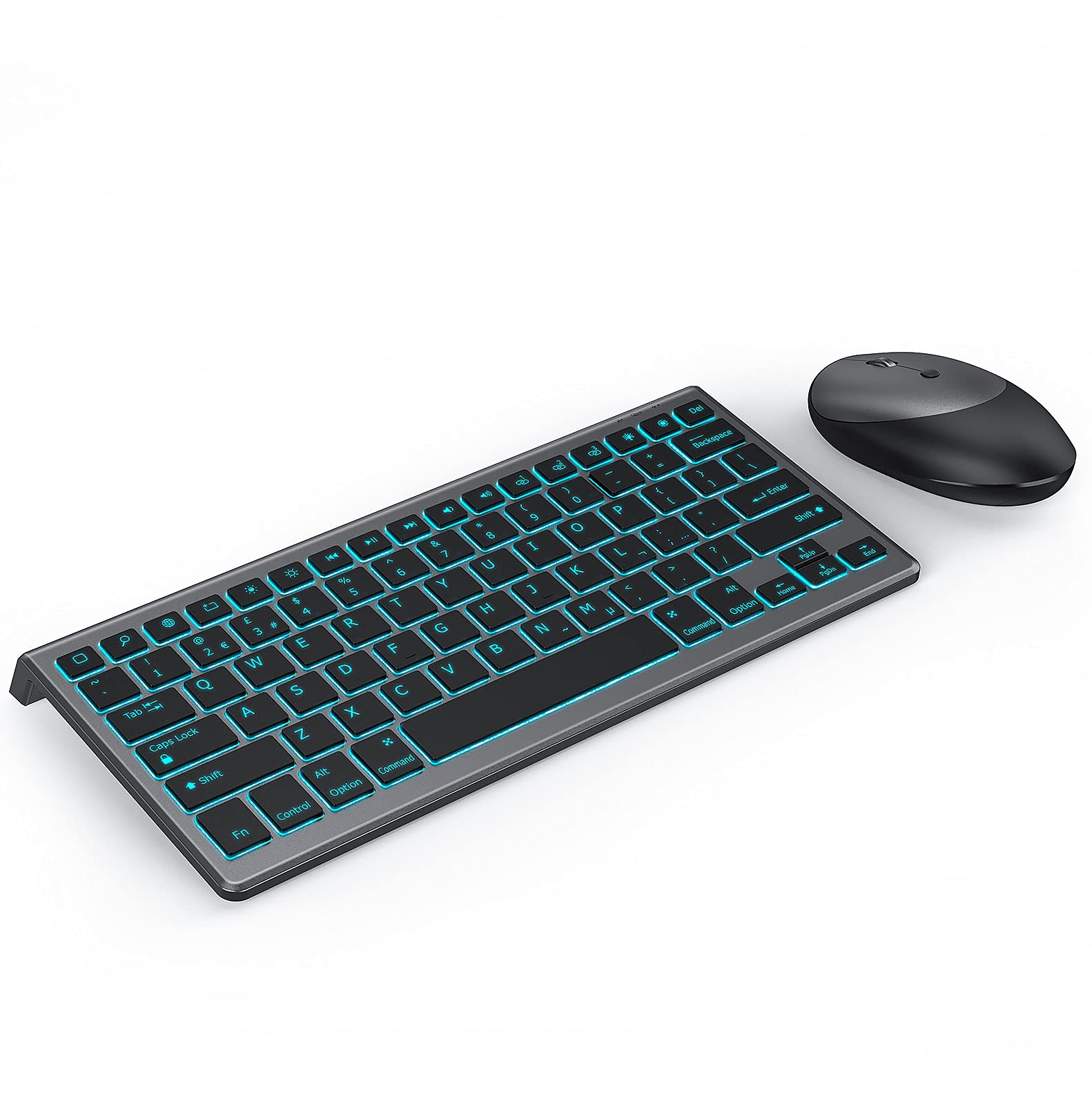 Keyboard and Mouse for iPad, iPhone, Wireless Bluetooth Backlit Keyboard and Mice for iPad 10.2 2019, 2020, iPad Air 4, iPad Pro 11, 12.9 in, iPhone 8, iPhone 11, ect, Space Gray