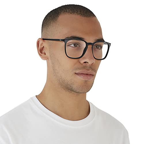 Ray-Ban RX5387 Square Prescription Eyeglass Frames, Black/Demo Lens, 52 mm