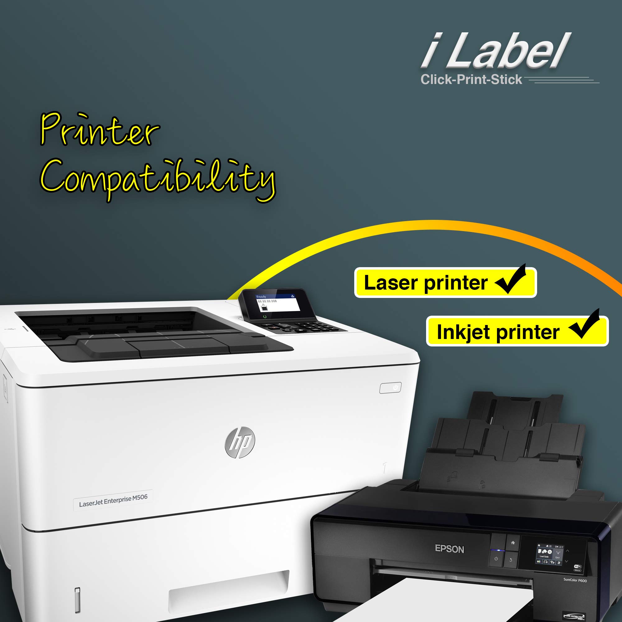 8.5" x 11" Full Sheet Sticker Paper for Laser & Inkjet Printers[50 Sheets,50 Labels]