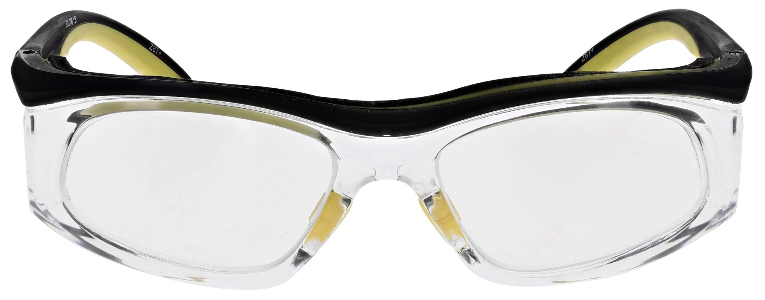 Safety Reading Glasses 206YB with Full Clear Magnifying Lenses, 1.00 to 3.00 Diopter, ANSI Z87 Approved (Black/Yellow, 1.75, x)