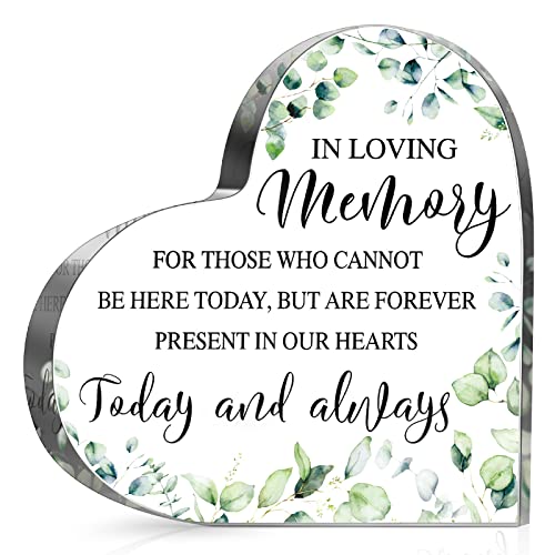 Wedding Memorial Sign, In Loving Memory Wedding Sign Remembrance Wedding Sign, Heart Acrylic In Memory of for Wedding Table Centerpieces Ceremony Reception Anniversary Decoration (Elegant Style)