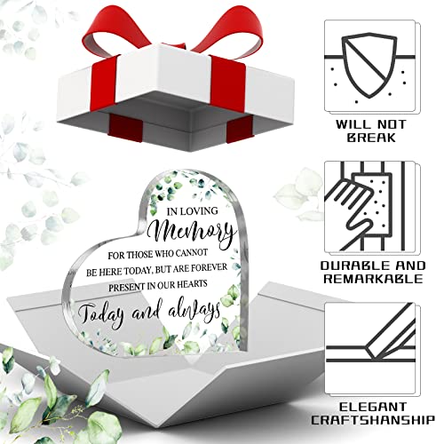 Wedding Memorial Sign, In Loving Memory Wedding Sign Remembrance Wedding Sign, Heart Acrylic In Memory of for Wedding Table Centerpieces Ceremony Reception Anniversary Decoration (Elegant Style)