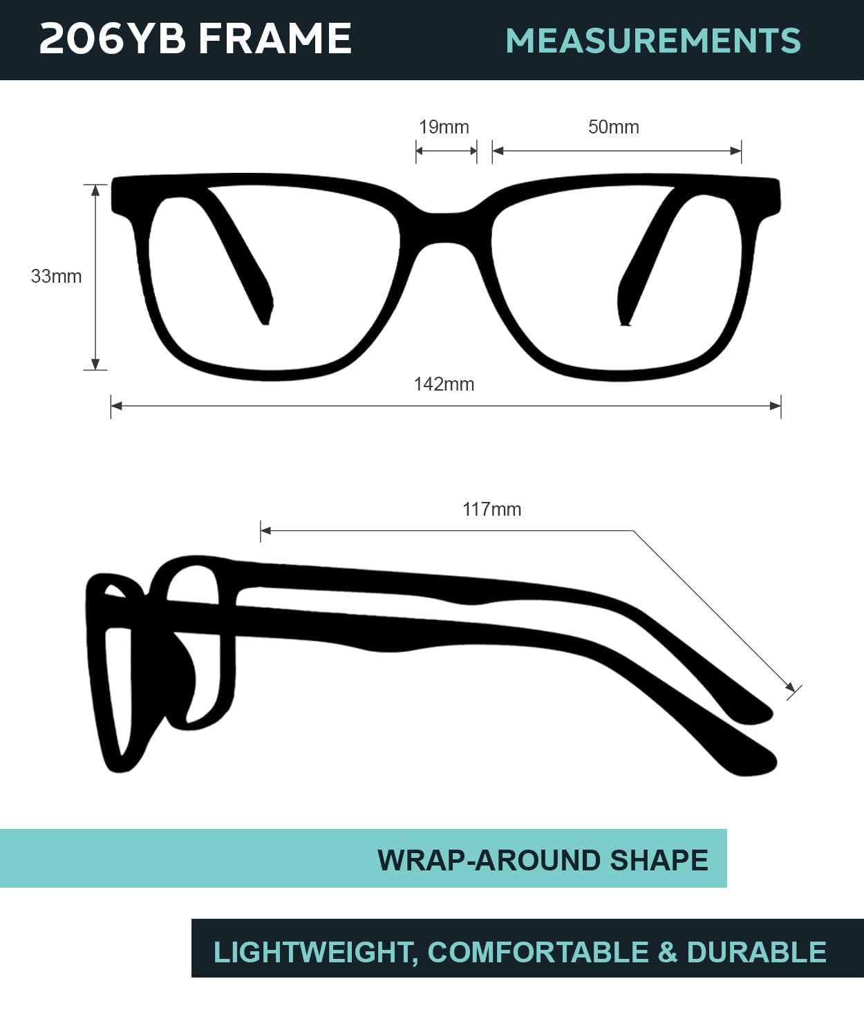 Safety Reading Glasses 206YB with Full Clear Magnifying Lenses, 1.00 to 3.00 Diopter, ANSI Z87 Approved (Black/Yellow, 1.75, x)
