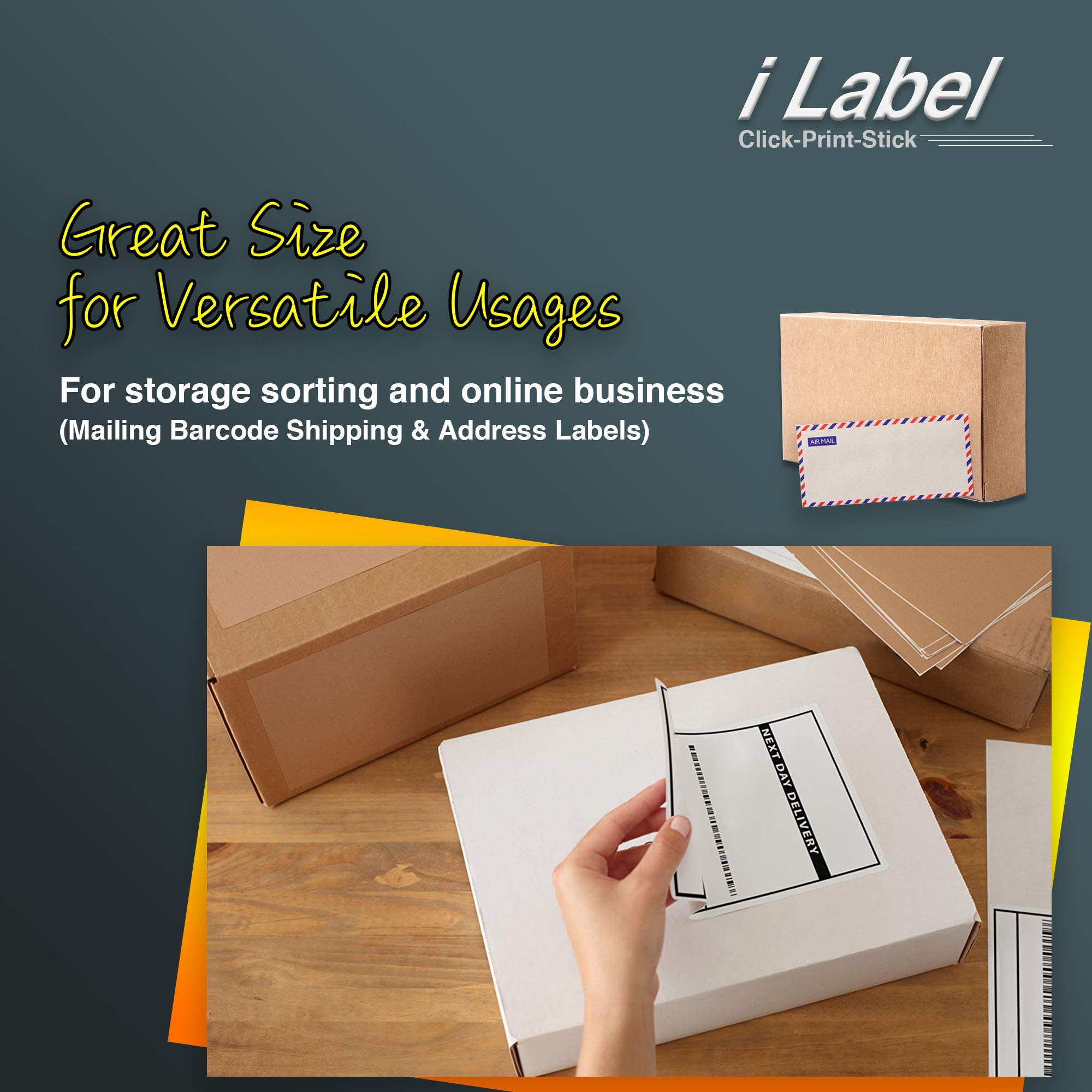 8.5" x 11" Full Sheet Sticker Paper for Laser & Inkjet Printers[50 Sheets,50 Labels]