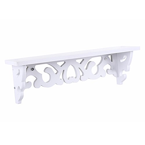 Haofy Floating Shelves Wall Mounted Set, Rustic Wood Wall Shelves, Desk Display Shelf White Vintage Long Shelf Display Storage Furniture Home Decor