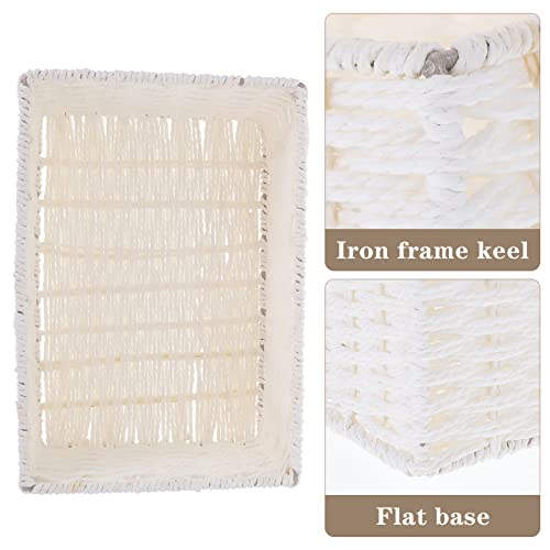 VOSAREA Rattan Woven Storage Baskets Bins: 22CM Water Hyacinth Shelf Basket Seagrass Wicker Makeup Organizer Toilet Paper Container Box Laundry Holder