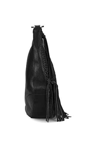 Frye Melissa Woven Large Scooped Hobo, Black