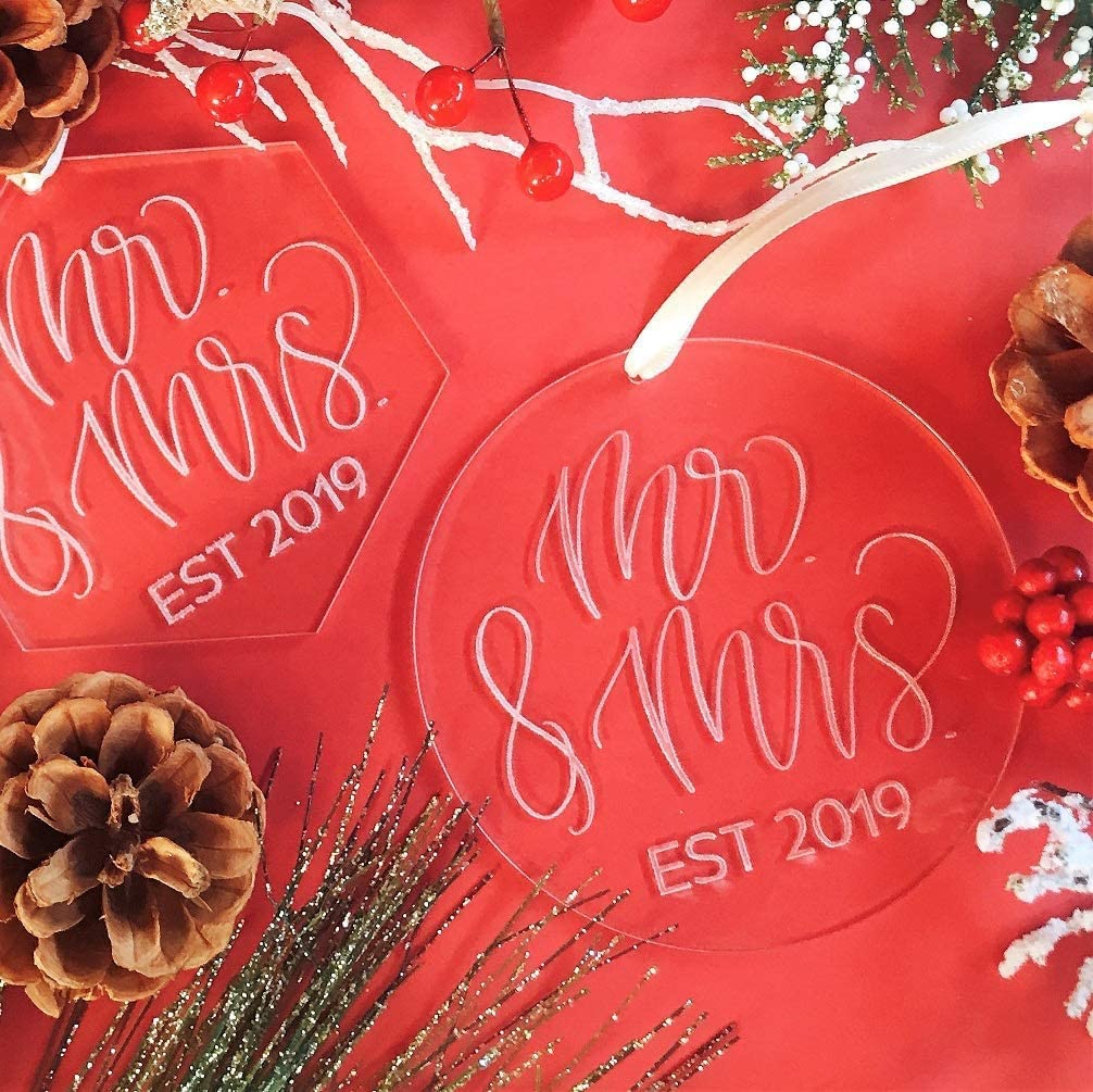 UNIQOOO 3.25β Clear Acrylic Christmas Tree Ornament, Stocking Gift Tag, Acrylic Blanks, Wedding Gift Tag, Pack of 20
