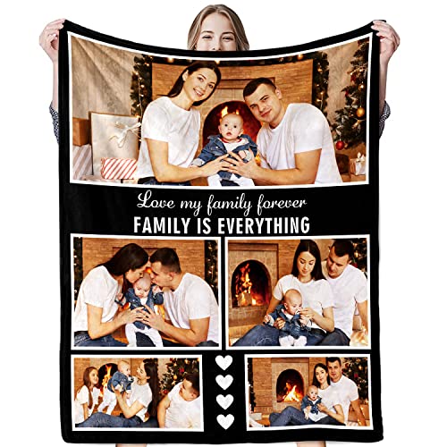 Juantao Custom Blanket with Photo Personalized Picture Throw Blanket Customized Memorable Mothers Fathers Day Birthday Anniversary Christmas Valentine Gifts for Family Friend Couples Women Men
